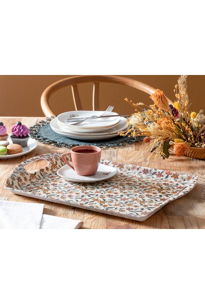 English Home Fall Flowers Melamin Tepsi 45X31 cm Renkli English Home Fall Flowers Melamin Tepsi 45X31 cm Renkli