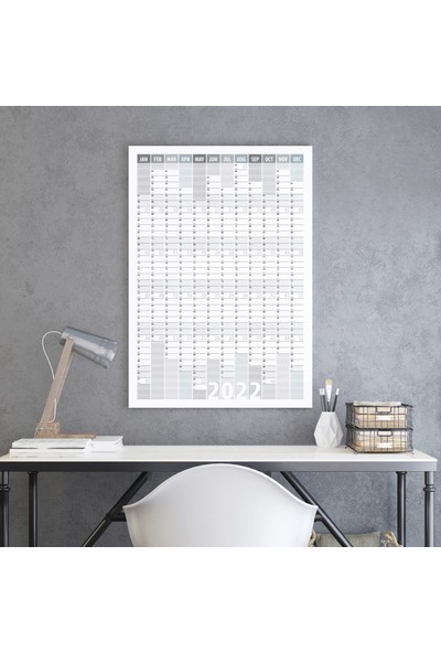 2022 Yıllık Planlayıcı Duvar Takvimi 50X70 cm Gri Yeşil Çizgili 2022 Yıllık Planlayıcı Duvar Takvimi 50X70 cm Gri Yeşil Çizgili