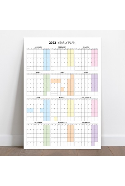 2022 Yıllık Planlayıcı Renkli Duvar Takvimi 35X50 cm Yearly Plan 2022 Yıllık Planlayıcı Renkli Duvar Takvimi 35X50 cm Yearly Plan