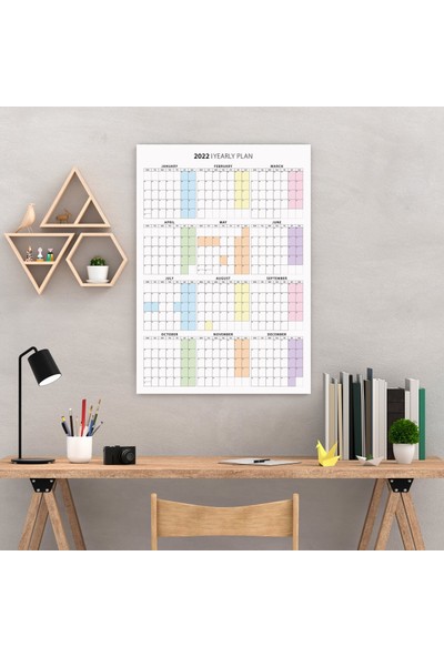 Bi'aldım 2022 Yıllık Planlayıcı Renkli Duvar Takvimi 50X70 cm Yearly Plan Bi'aldım 2022 Yıllık Planlayıcı Renkli Duvar Takvimi 50X70 cm Yearly Plan
