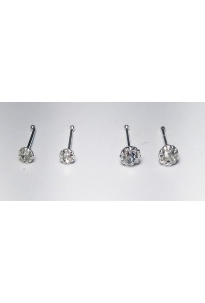 Begonia Accessories 925 Ayar Gümüş zirkon taşlı 4 adet Hızma