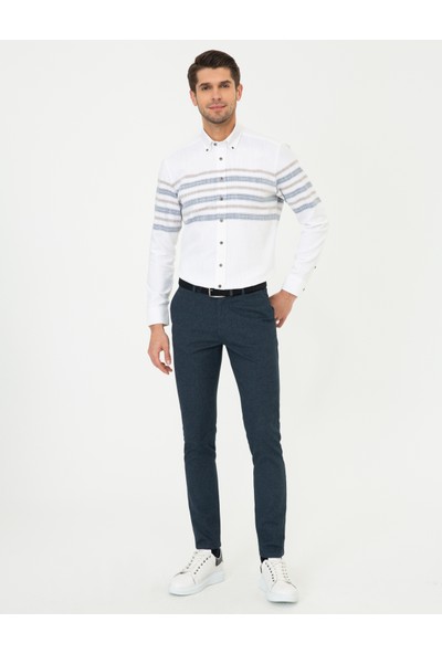 Pierre Cardin Lacivert Slim Fit Chino Pantolon 50250406-VR033 Pierre Cardin Lacivert Slim Fit Chino Pantolon 50250406-VR033