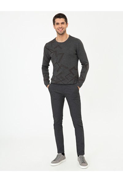 Pierre Cardin Siyah Slim Fit Chino Pantolon 50250406-VR046 Pierre Cardin Siyah Slim Fit Chino Pantolon 50250406-VR046