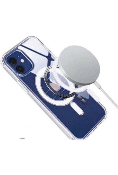 Aden Apple İphone 13 Uyumlu Magsafe Şeffaf Kılıf Şeffaf