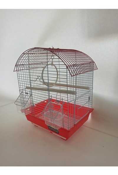 EuroGold Muhabbet Kanarya Kafes Kırmızı 30 x 23 x 39 cm