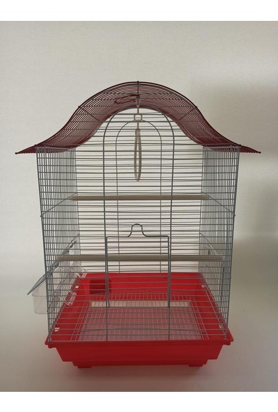 EuroGold 1219A Muhabbet Kafes Kırmızı 34.5 x 28 x 54.5 cm