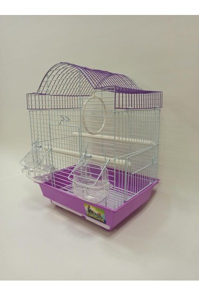 Eurogold 1103A Kanarya Muhabbet Kuşu İçin Kuş Kafesi 30 x 23 x 39 cm cm Mor Renk
