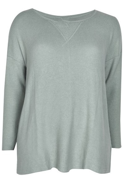 For Big Trend Kadın Yaka Dikiş Detaylı Yumuşak Doku Yan Yırtmaç Kazak For Big Trend Kadın Yaka Dikiş Detaylı Yumuşak Doku Yan Yırtmaç Kazak