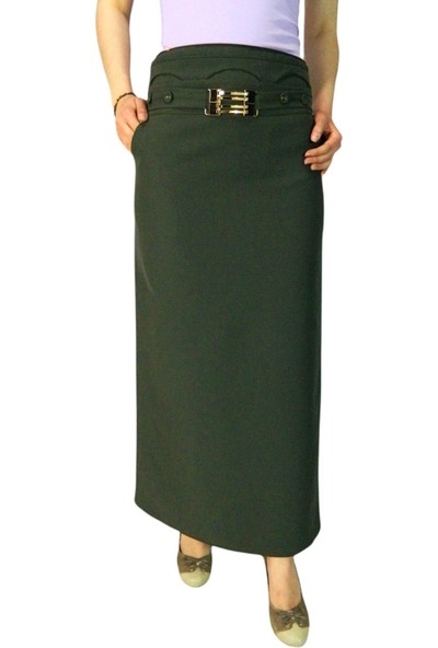 Ermanlar Kadın Yeşil Kumaş Uzun Etek ERM160