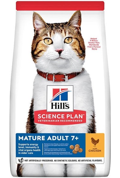 Hills Mature +7 Tavuklu Yaşlı Kedi Maması 3 kg
