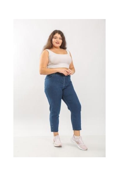 Era Lisa Beli Lastikli Büyük Beden Anne Kot Pantolon