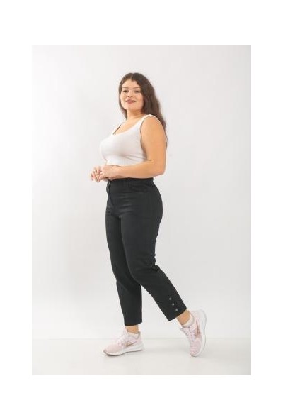 Era Lisa Beli Lastikli Büyük Beden Anne Kot Pantolon