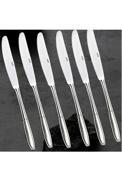 Nehir Buket Pasta Bıçak 6 Lı - Tatlı Bıçağı 18/10 Paslanmaz Çelik Nehir Buket Pasta Bıçak 6 Lı - Tatlı Bıçağı 18/10 Paslanmaz Çelik