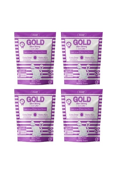 Freshy Gold Silika Kristal Kedi Kumu 3,8 Litre - 4 Adet- Kalın Taneli Freshy Gold Silika Kristal Kedi Kumu 3,8 Litre - 4 Adet- Kalın Taneli