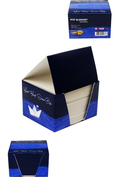 Notyaz Ocean Kutulu Küp Bloknot 500 Yaprak Lacivert 8 x 8 cm