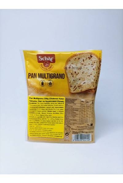 Schar Pan Multigrano Çok Tahıllı Ekmek 250 gr