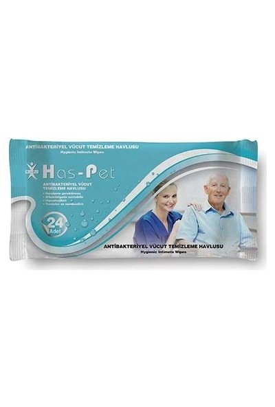 Has-Pet Antibakteriyel Vücut Temizleme Havlusu 24'Lü 7 Paket