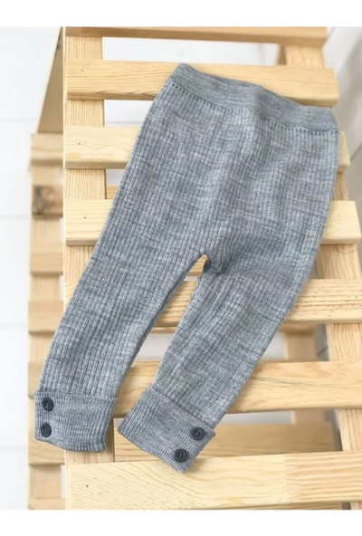 Gogo Bici Meriç Bebe Düğme Detaylı Fitilli Bebek Triko Tayt