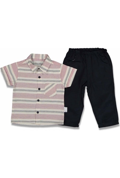 Necix's Çizgili Erkek Çocuk 2 Parça Pantolon-Gömlek Takım 10085