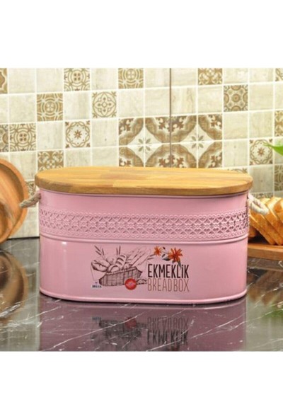 Newstore Home Ahşap Kapaklı Kesme Tahtalı Ekmeklik Pembe Newstore Home Ahşap Kapaklı Kesme Tahtalı Ekmeklik Pembe