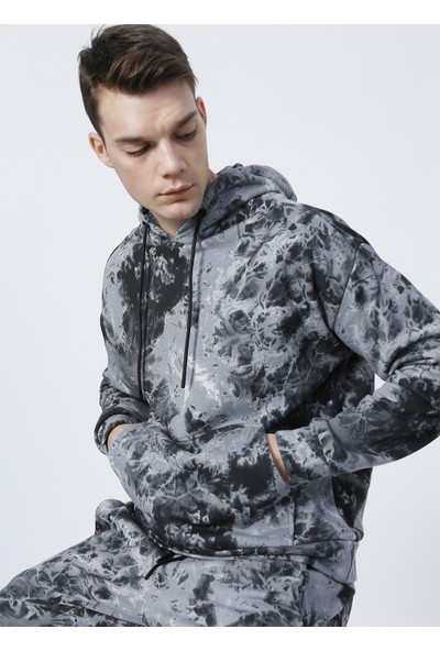 Sweaters E-Rudiger Kapüşonlu Uzun Kollu Standart Kalıp Desenli Gri Erkek Sweatshirt Sweaters E-Rudiger Kapüşonlu Uzun Kollu Standart Kalıp Desenli Gri Erkek Sweatshirt