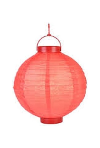 herkesetoptantic Kağıt Japon Feneri LED Işıklı (Kırmızı)