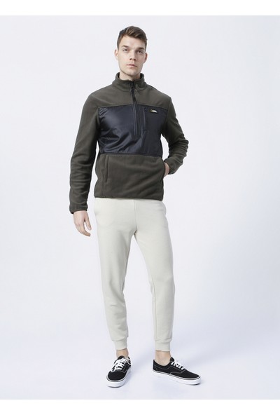 National Geographic Dik Yaka Standart Kalıp Düz Haki Erkek Polar Sweatshirt -I-Yasur National Geographic Dik Yaka Standart Kalıp Düz Haki Erkek Polar Sweatshirt -I-Yasur