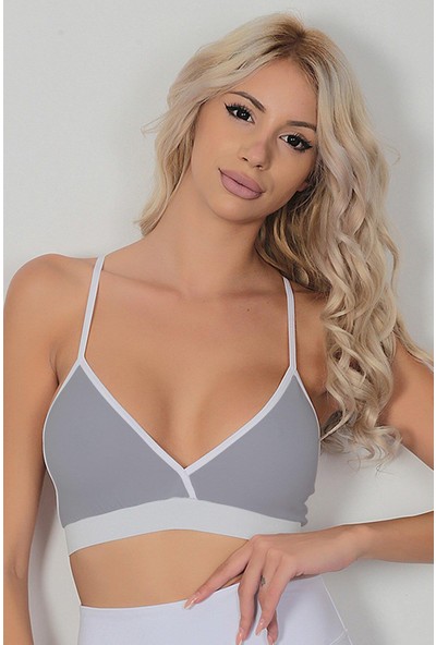 Forzuzu Kadın Gri Çapraz Askılı Esnek Likralı Seksi Spor Bralet Fitness Sütyeni Forzuzu Kadın Gri Çapraz Askılı Esnek Likralı Seksi Spor Bralet Fitness Sütyeni