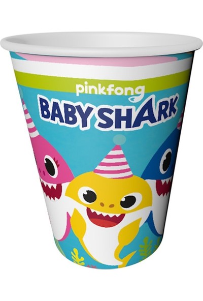 Balonevi Baby Shark Parti Zamanı 8 Adet Kağıt Bardak 220/240CC Balonevi Baby Shark Parti Zamanı 8 Adet Kağıt Bardak 220/240CC