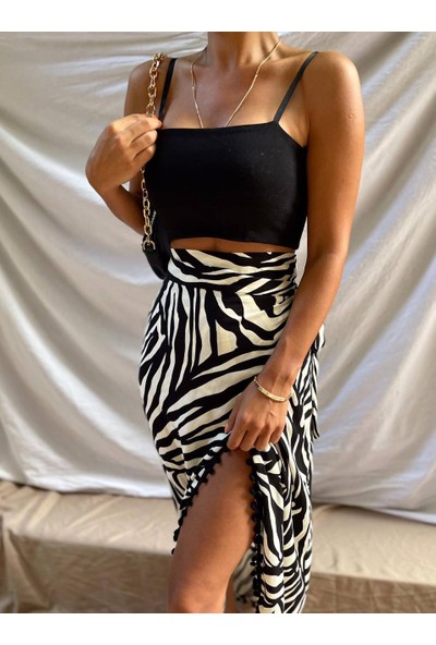 Lavinbutikataşehir Anvalop Bağcıklı Zebra Etek