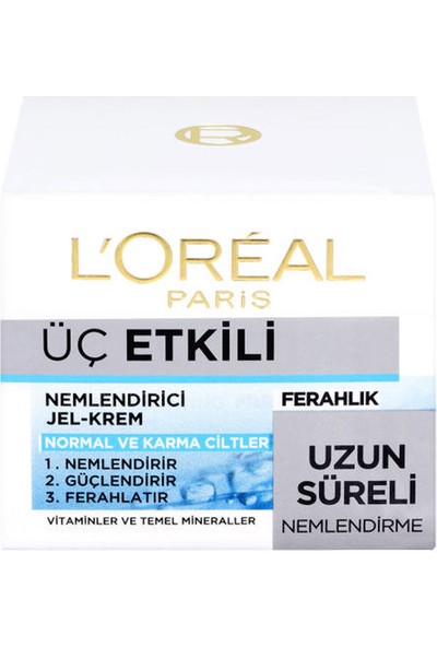 Loreal Paris Üç Etkili Nemlendiric Jel Krem 50 ml Loreal Paris Üç Etkili Nemlendiric Jel Krem 50 ml