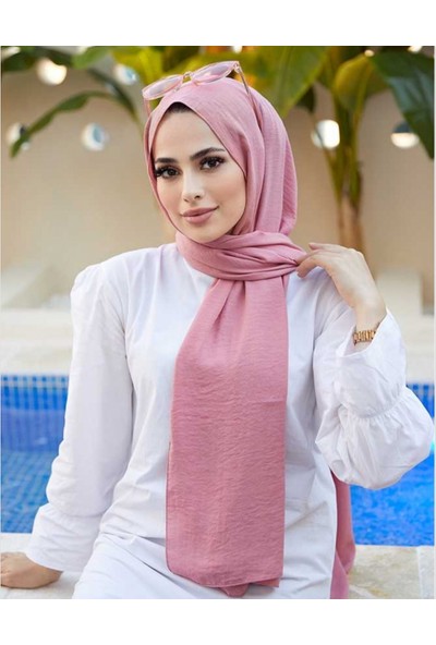 LARİSSA SCARF Cazz Şal Pudra Pembe