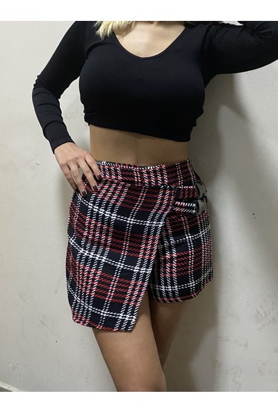 Ipek Butik Tokalı Kaşe Şort Etek