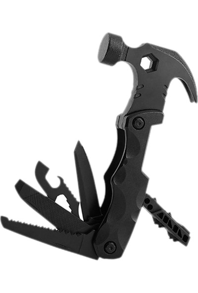 Çok Aracı Pocket Bıçak Pençe Çekiç Açıcı Kiti Çok Amaçlı 9-In-1 Araçlar Siyah