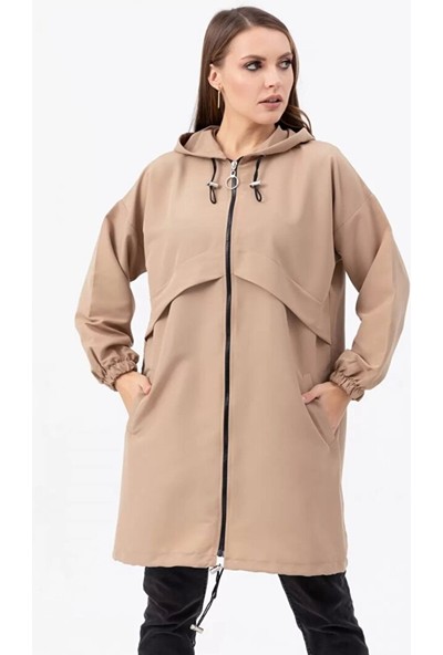 Giyoni Store Kapüşonlu Trençkot