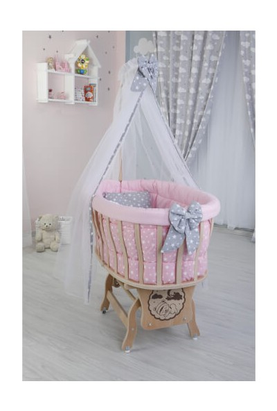 Duux Naturel Sepet Beşik-Uyku Seti Pembe Yıldız