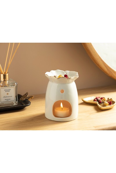 English Home Bouquet Buhurdanlık 11 x 11 x 14 cm Beyaz