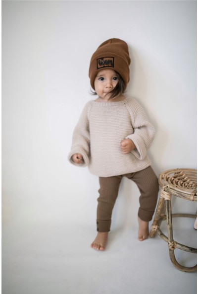 Gogo Bici Meriç Bebe Düğme Detaylı Fitilli Bebek Triko Tayt