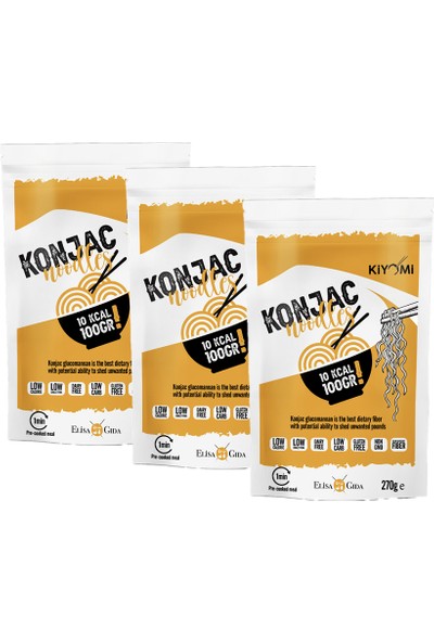 Kiyomi Shirataki Konjac Noodle - 270 gr x 3'lü Kiyomi Shirataki Konjac Noodle - 270 gr x 3'lü