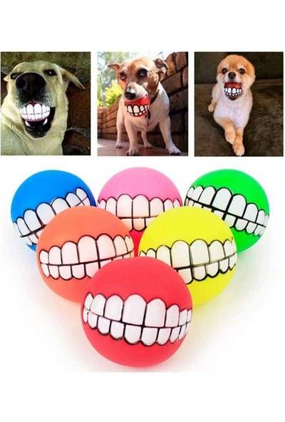 Pet Lütfen Gülen Surat Köpek Oyun Topu 7.5 cm