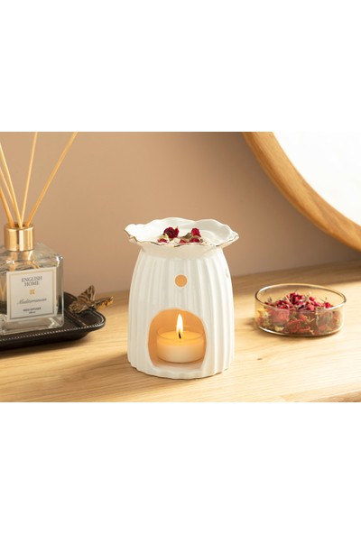 English Home Rose Buhurdanlık 11X11X14 cm Beyaz English Home Rose Buhurdanlık 11X11X14 cm Beyaz