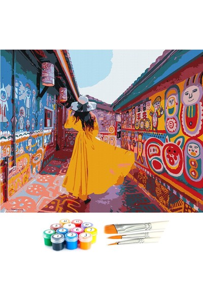 Carpuz Sayılarla Boyama Tablo Seti Hong Kong 40 x 50 cm Kasnaklı