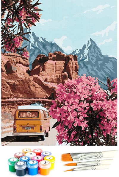 Carpuz Sayılarla Boyama Tablo Seti Özgürlük Yolu 40 x 50 cm Kasnaklı