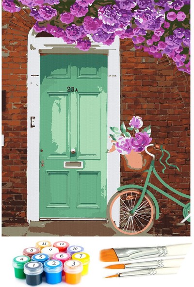 Carpuz Sayılarla Boyama Tablo Seti Turkuaz Kapı 40 x 50 cm Kasnaklı Carpuz Sayılarla Boyama Tablo Seti Turkuaz Kapı 40 x 50 cm Kasnaklı