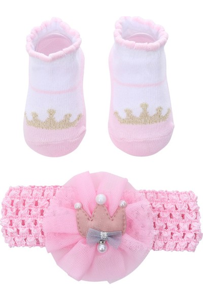 Xkids 1 Takım Trendy Saç Band Çorap Takım Elbise Çekici Tüm Maç Cilt Dostu Bebek Kız Saç Bandı Çorap Kiti Kapalı (Yurt Dışından)