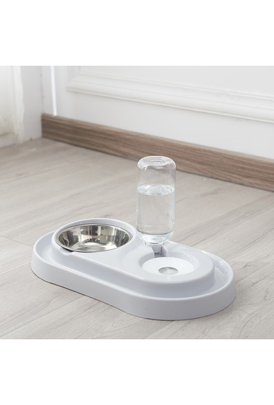 Mikopet Kedi Köpek Mama Su Kabı -Gri