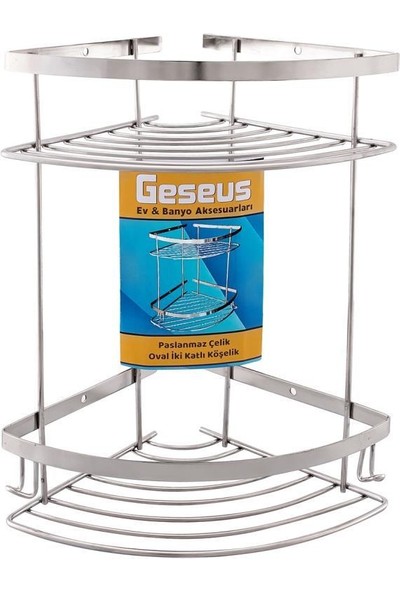 Geseus Paslanmaz Banyo Köşe Rafı Şampuanlık 304 Kalite Paslanmaz ÇELIK-GNRL2014