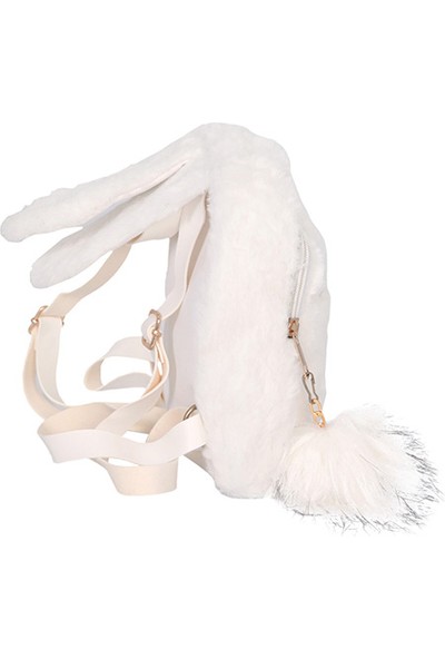 Elektron Pazar Peluş Tavşan Çanta Beyaz
