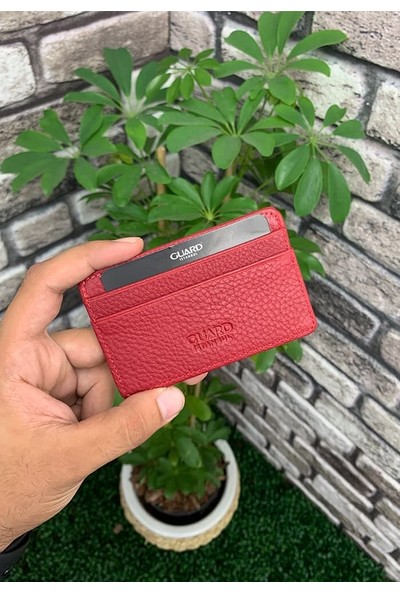 Guard Ultra Ince Unisex Kırmızı Minimal Deri Kartlık Guard Ultra Ince Unisex Kırmızı Minimal Deri Kartlık