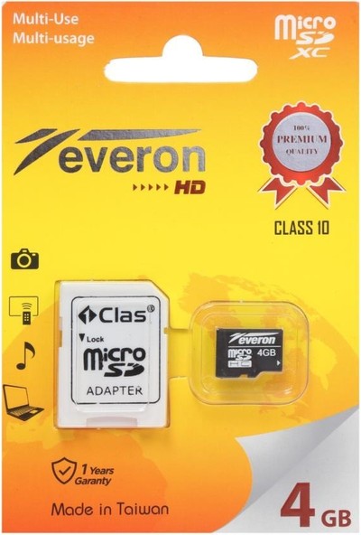 Everon 4gb Micro Sd Hafıza Kartı Adaptörlü Everon 4gb Micro Sd Hafıza Kartı Adaptörlü